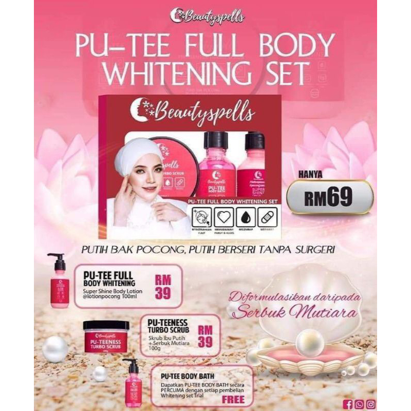 BEAUTYSPELLS PU-TEE FULL BODY WHITENING SET (3IN1) | Shopee Malaysia