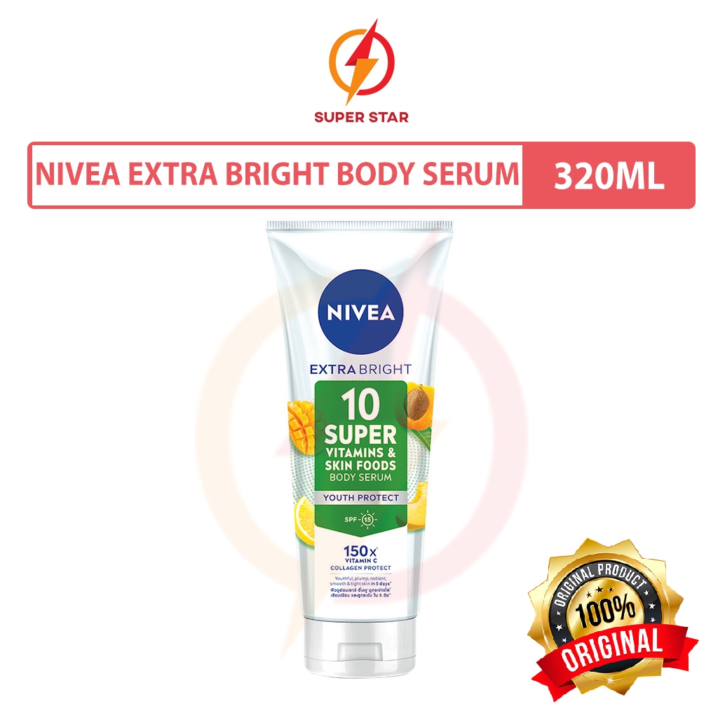 NIVEA Body Extra Bright 10 Super Vitamins & Skin Foods Youth Protect ...