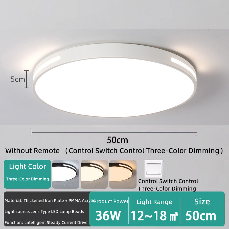 3 Color LED Modern Ceiling Light Bedroom Panel Lights Lighting Fixture ...