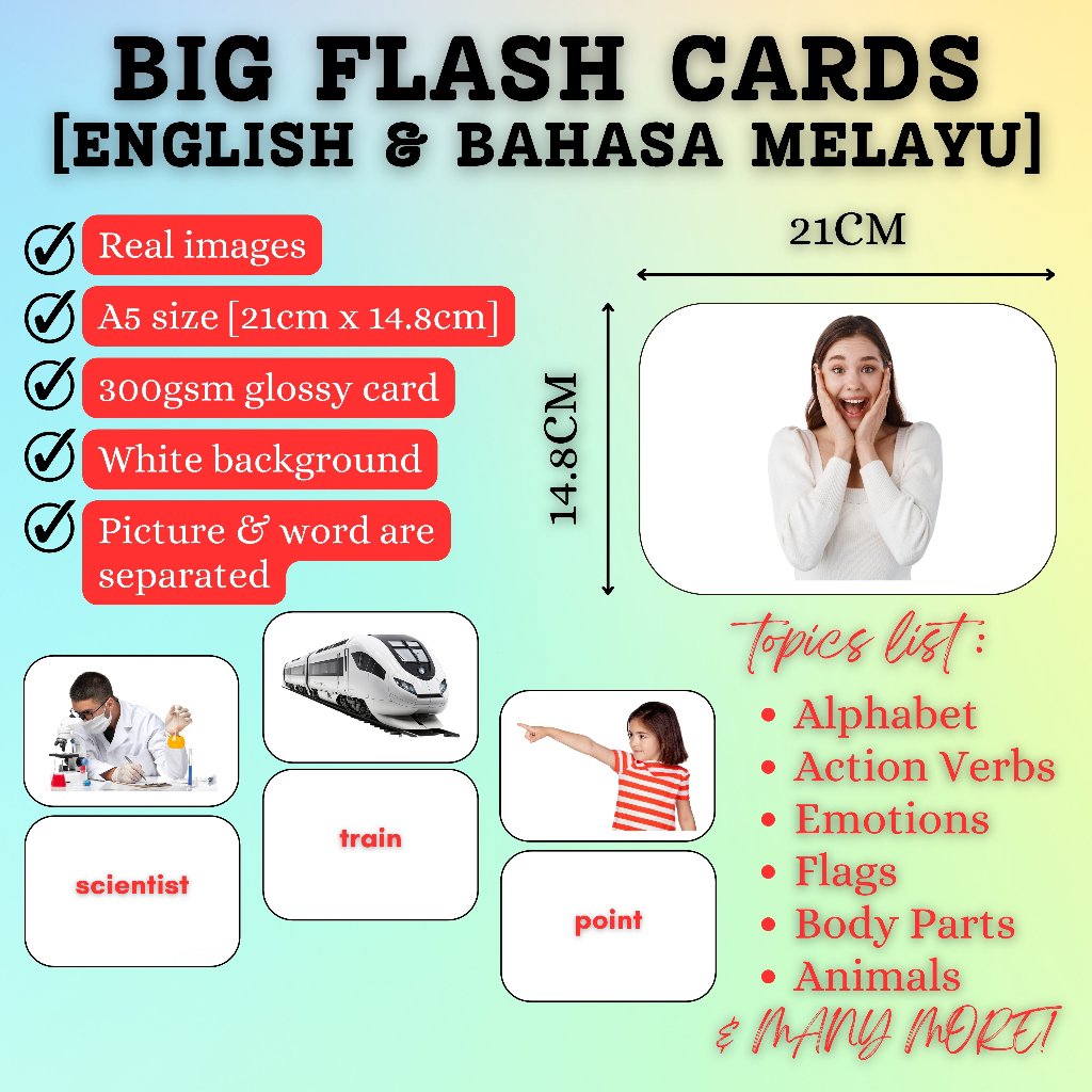 Big Flash Card | Educational Cards for Baby Kids Montessori Early ...