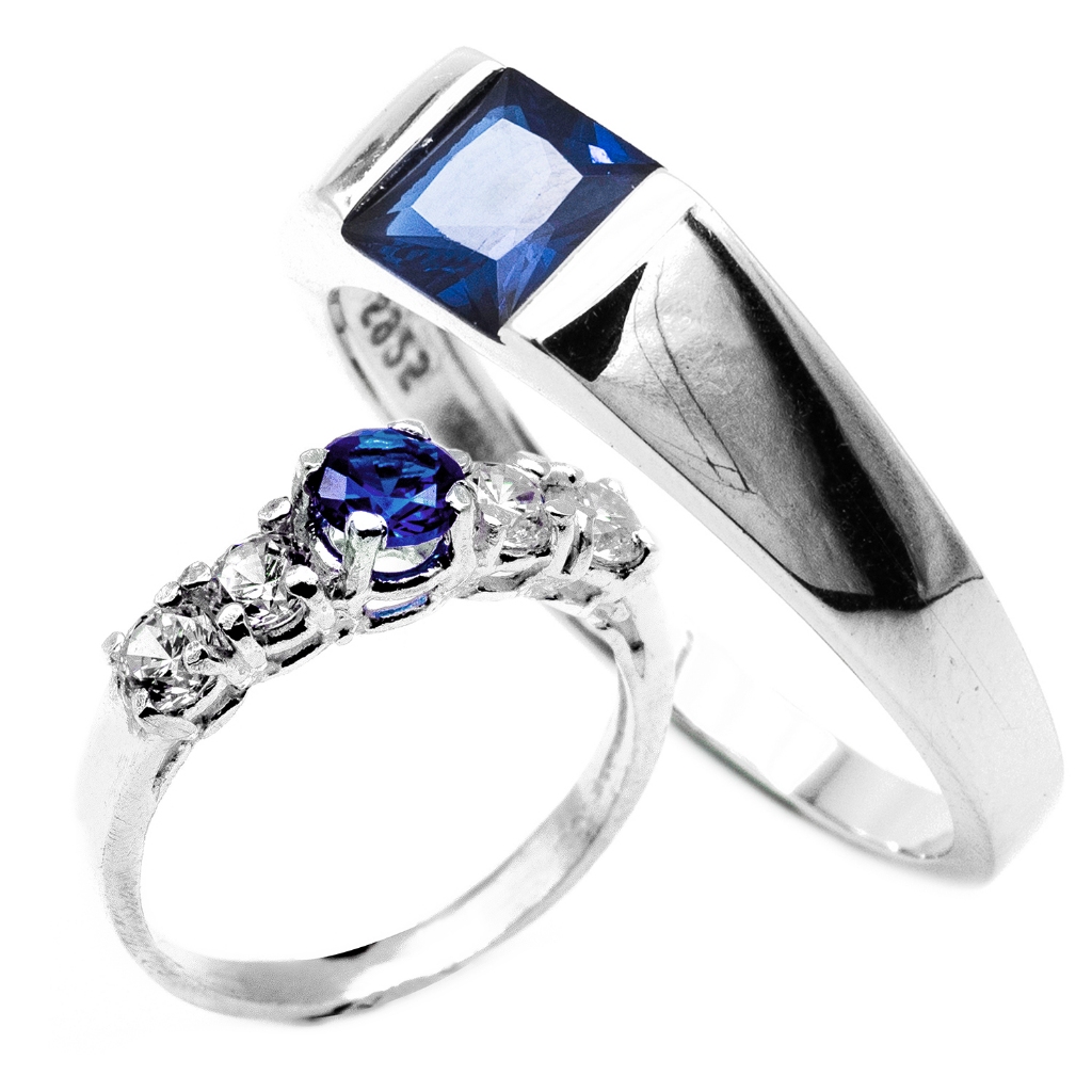 ELFI Blue Rafael Fiona 925 Silver Couple Ring C561 | Shopee Malaysia