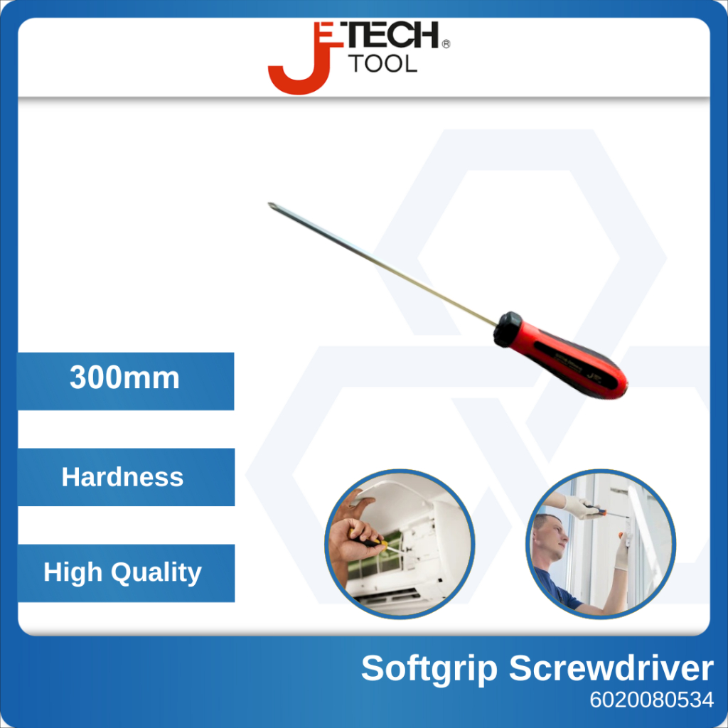 JETECH GTH8-300- Go Through Softgrip Screwdriver Flat 300mm ...