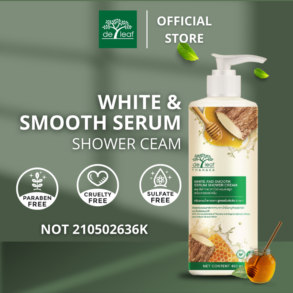 De Leaf Thanaka White and Smooth Serum Shower Cream (450ml) | Shopee ...