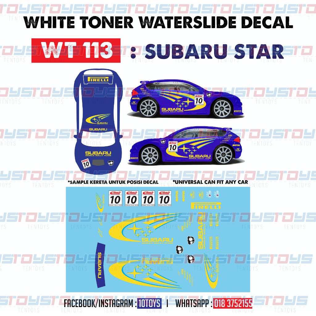 Hot wheels white toner decal WT113 (Subaru Star) | Shopee Malaysia