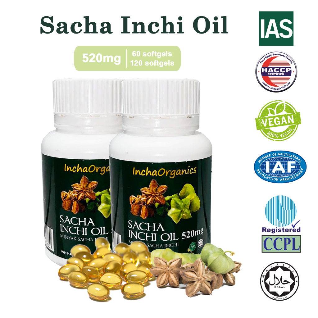 Sacha Inchi Oil Softgel 100% Organik & Halal Sacha Inchi Oil Premium ...