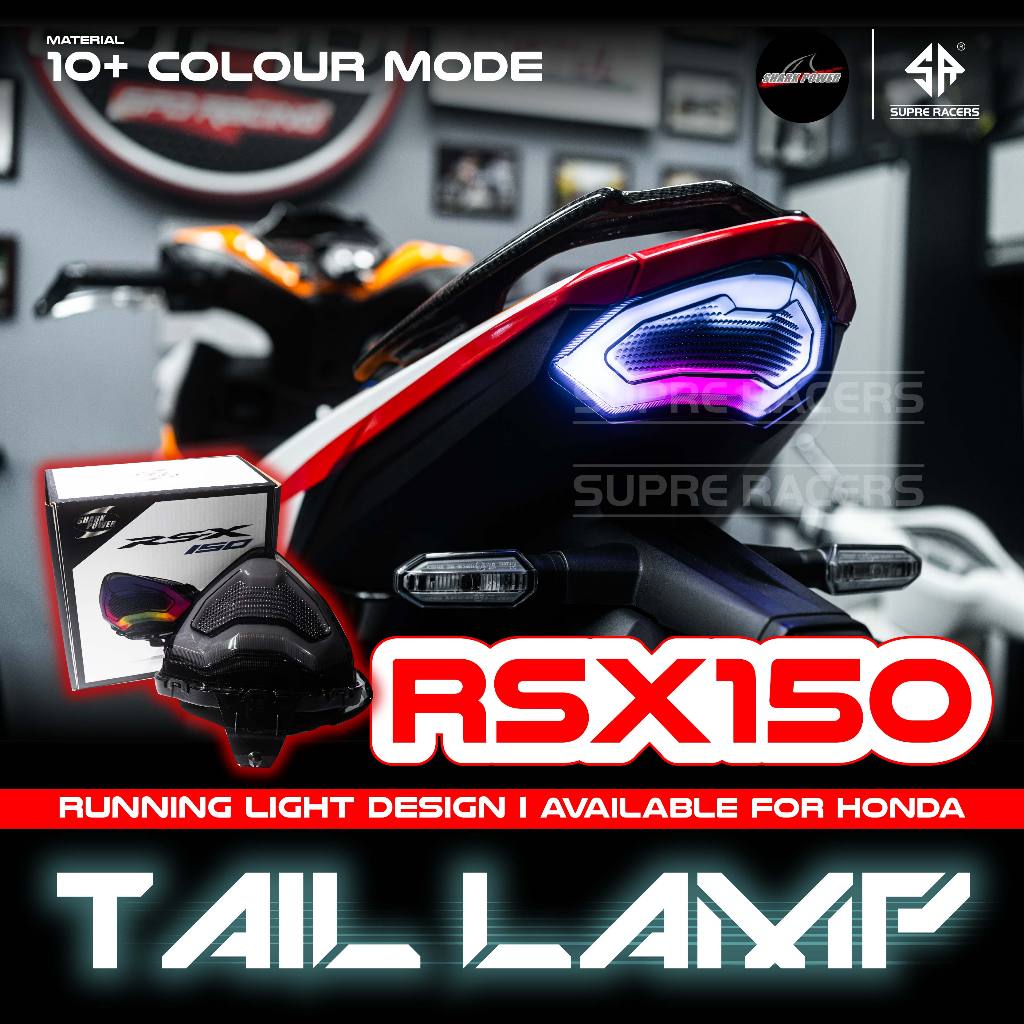 RSX Tail Lamp I 10+Colour Mode I LED Shark Power For RSX 150 I SP-TLP01 ...