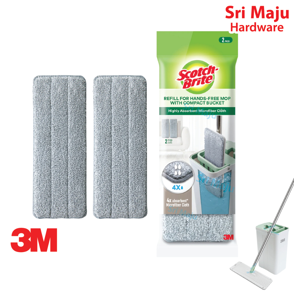 MAJU 3M Scotch Brite 360 Hands Free Flat Mop Refill Only Self Clean ...