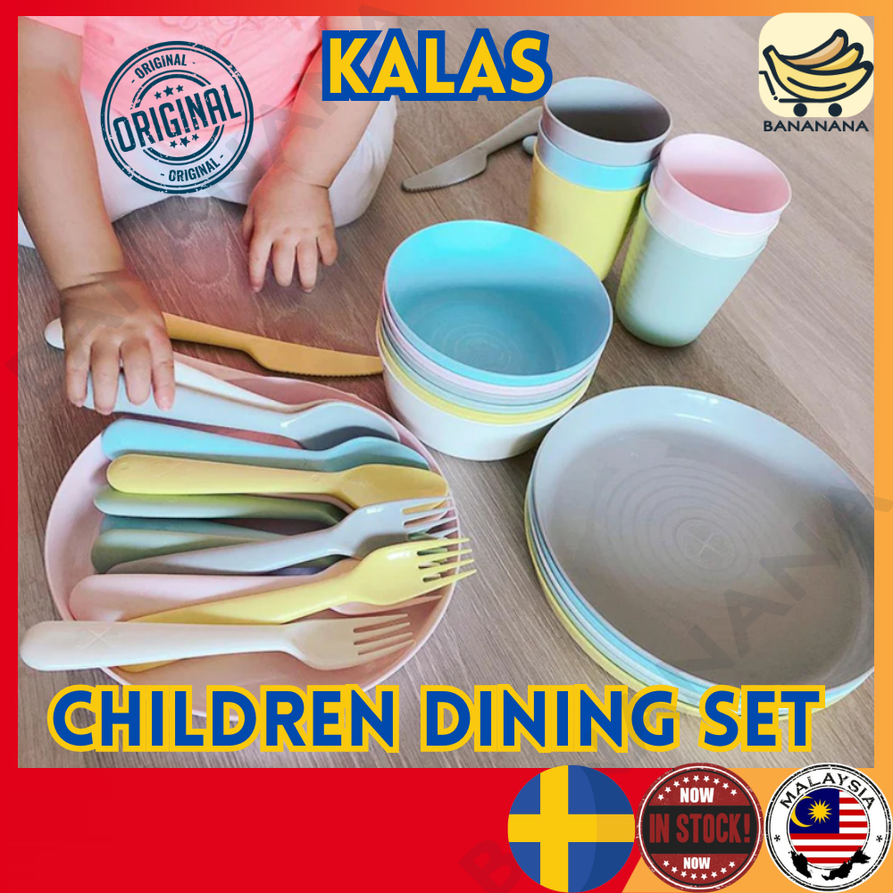 Kalas Children Dining Set Kids Plastic Plate Mug Bowl Cutlery Set IKEA ...