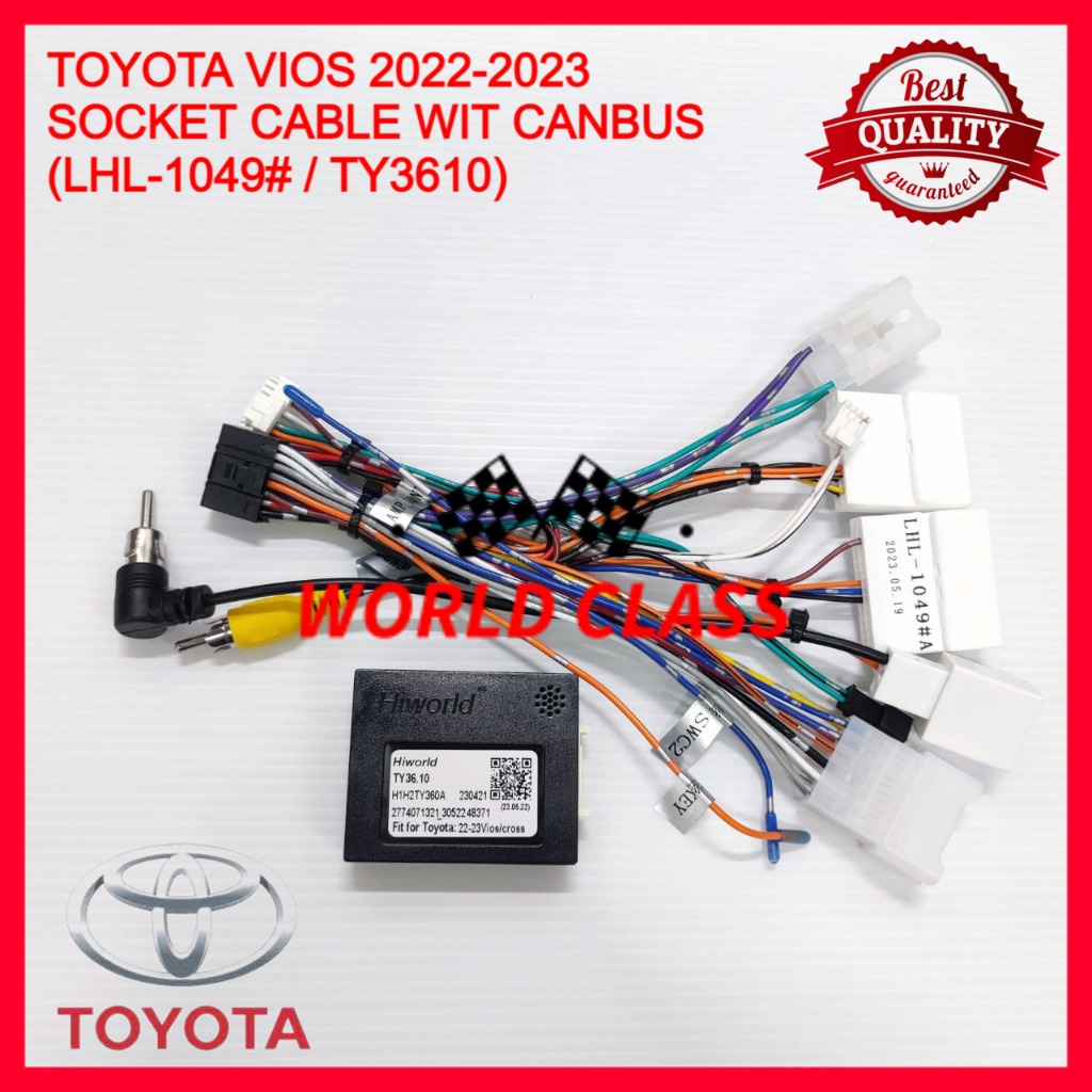 TOYOTA VIOS/CROSS/VELOZ 2022-2023 ANDROID SOCKET CABLE SET (LHL-1049 ...