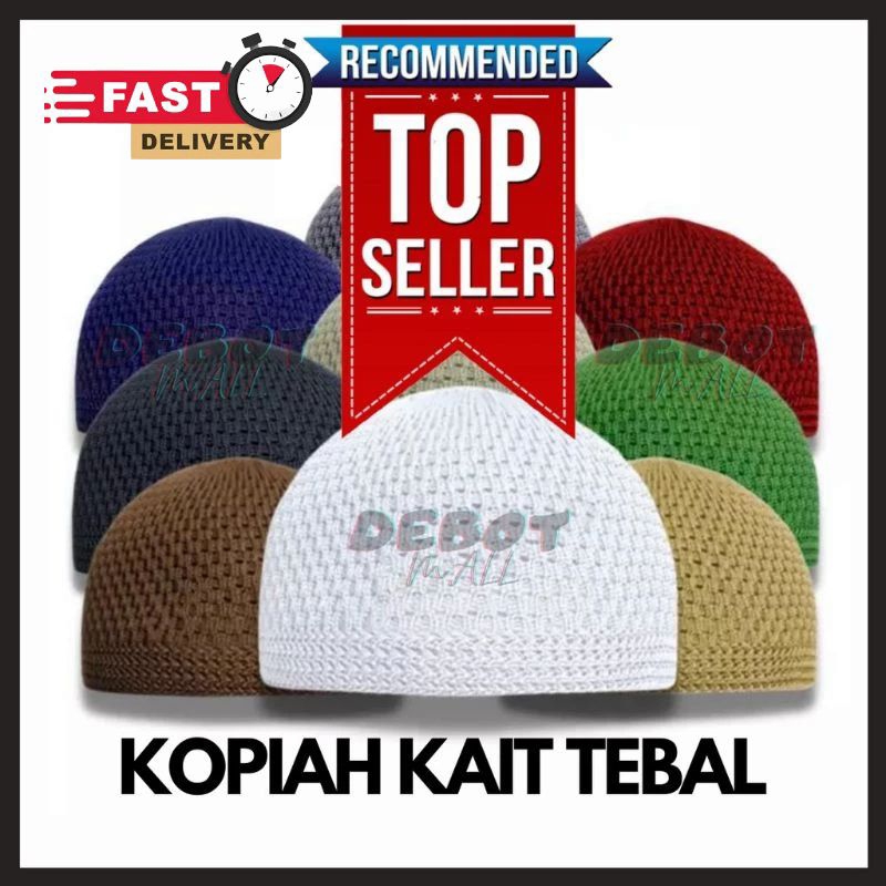 KOPIAH KAIT TEBAL DEWASA - kopiahputih, kopiah umrah, kopiah TERMURAH | Shopee Malaysia