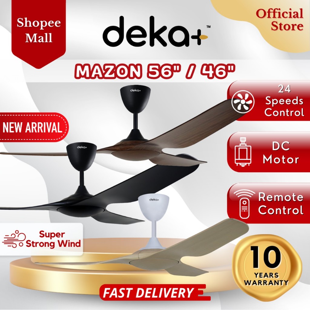 DEKA+ MAZON 46'' 56'' 3 Blades 24 Speeds + Reverse with Remote Control ...