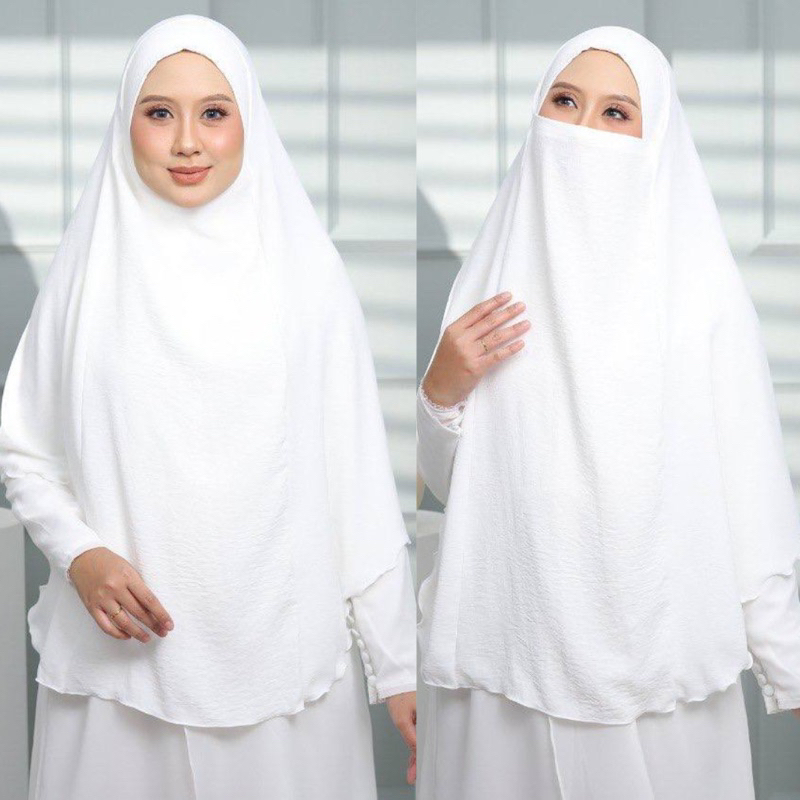 Khimar sarung labuh Ironless | Tudung Labuh Tali Cotton Cey | Shopee ...