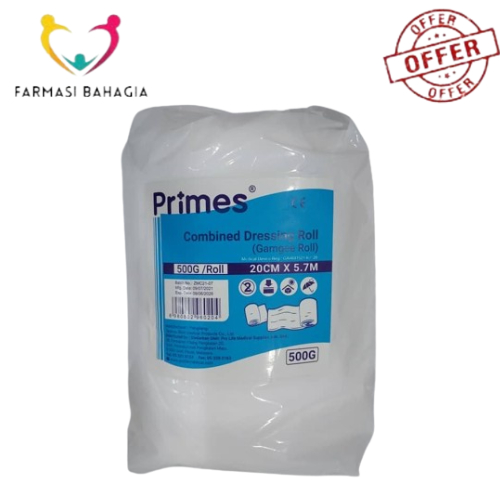 [ Exp 3/2029 ] PRIMES COMBINED DRESSING ROLL (GAMGEE ROLL) 500G (SIZE ...