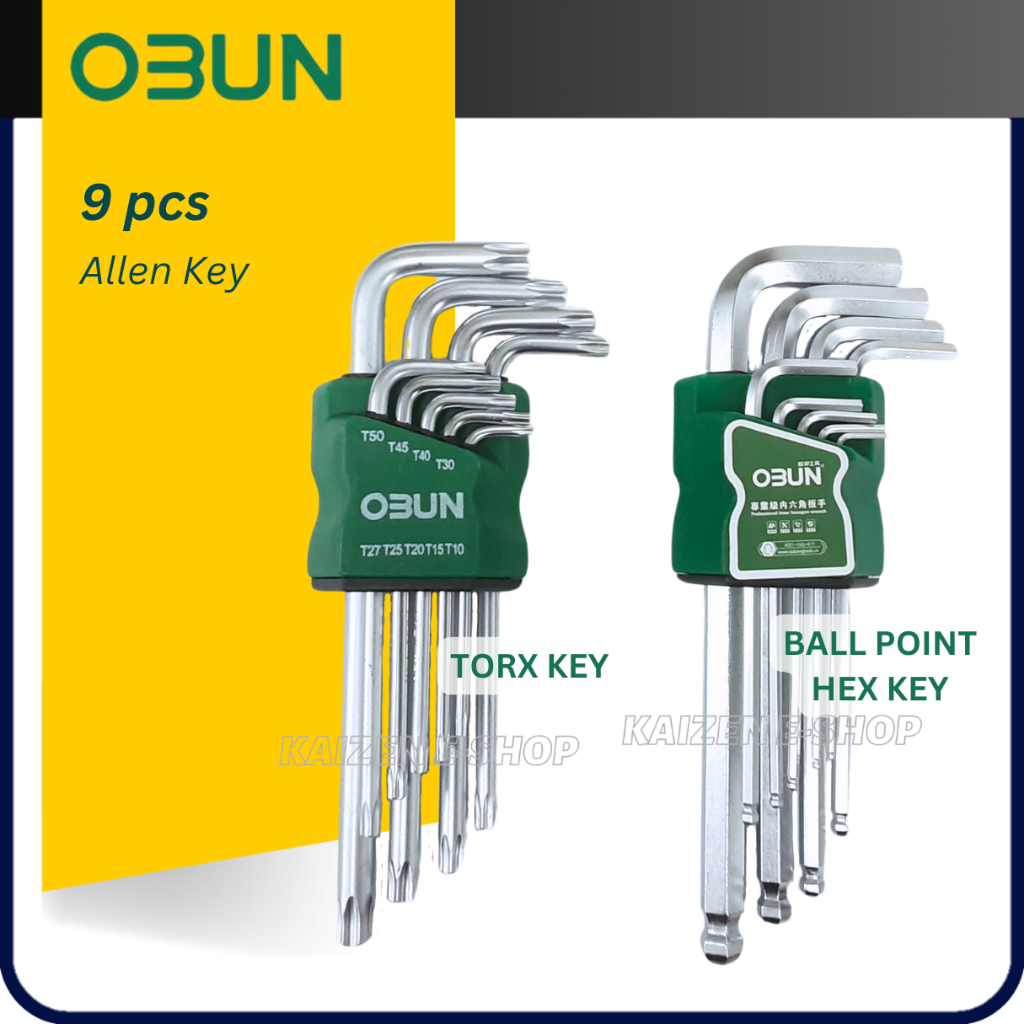 OBUN 9pcs Allen Key ( Ball Pint Hex Key , Torx Key ) | Shopee Malaysia