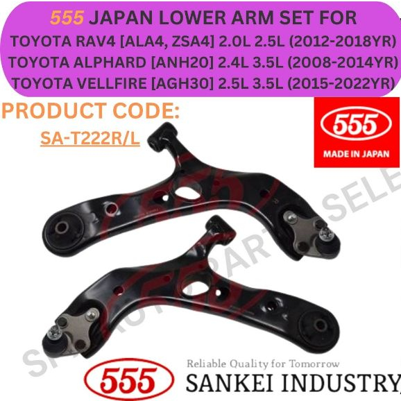 555 JAPAN GENUINE LOWER ARM (FRONT) FOR TOYOTA RAV4 [ALA, ZSA] '12-18YR ...