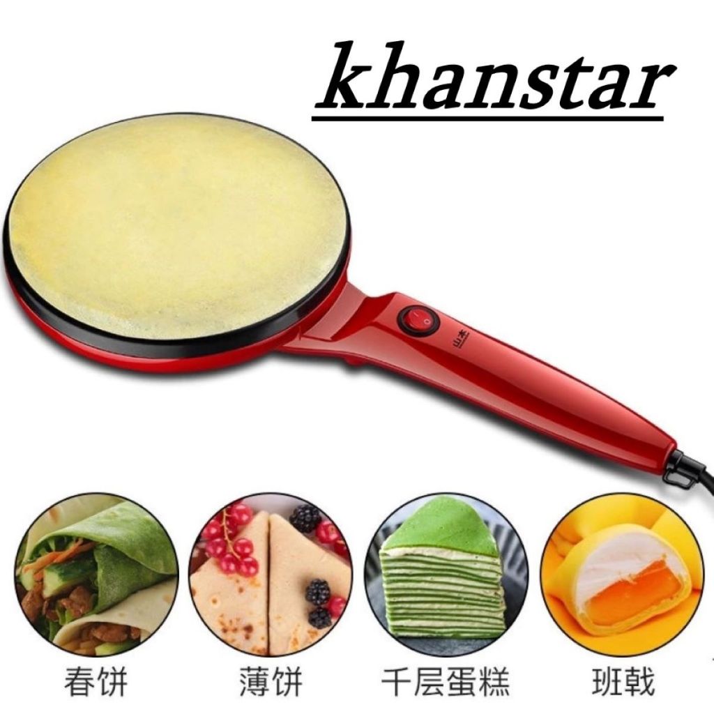 Electric Non-Stick Crepe Pancake Maker Popiah Cake Flat Pan Pizza ...