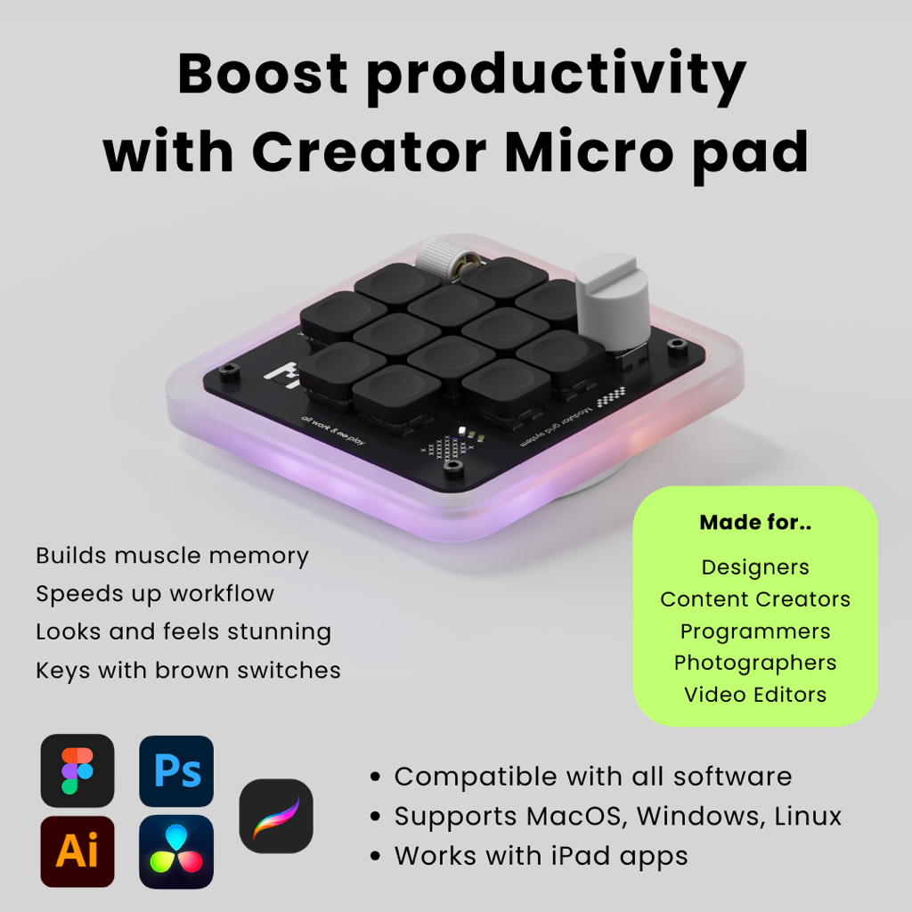 Worklouder Creator Micro (productivity keypad suitable for designers ...