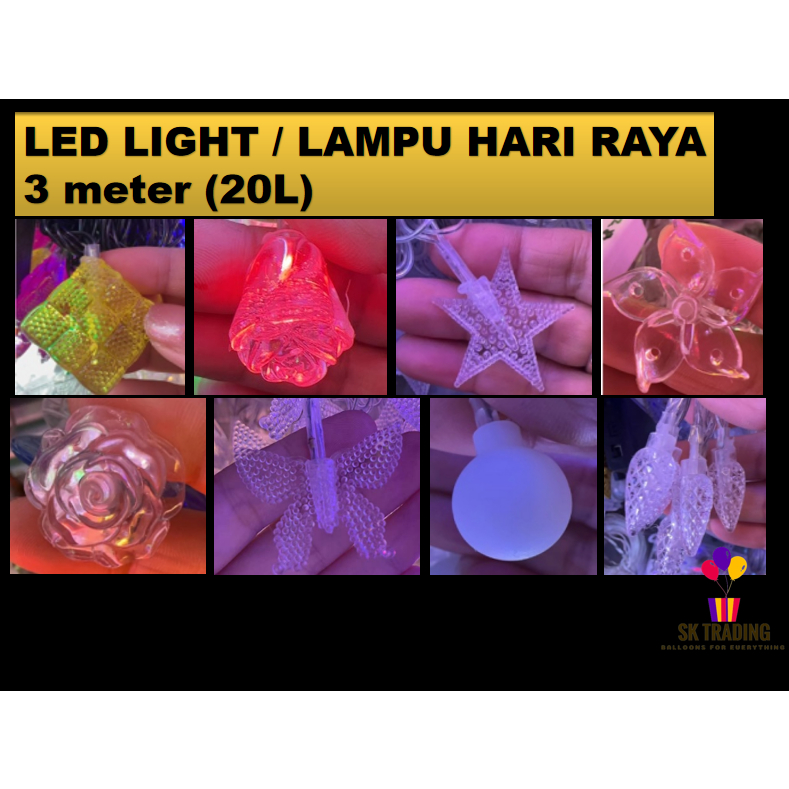 [ SKTrading ] OFFER!!! 3meter KETUPAT LED RAYA LIGHT COLORFUL LAMPU ...