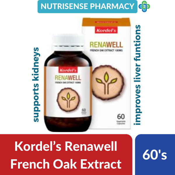 Kordel's Renawell French Oak Extract 100mg 60's [补肾护肝】[Kesihatan Ginjal ...