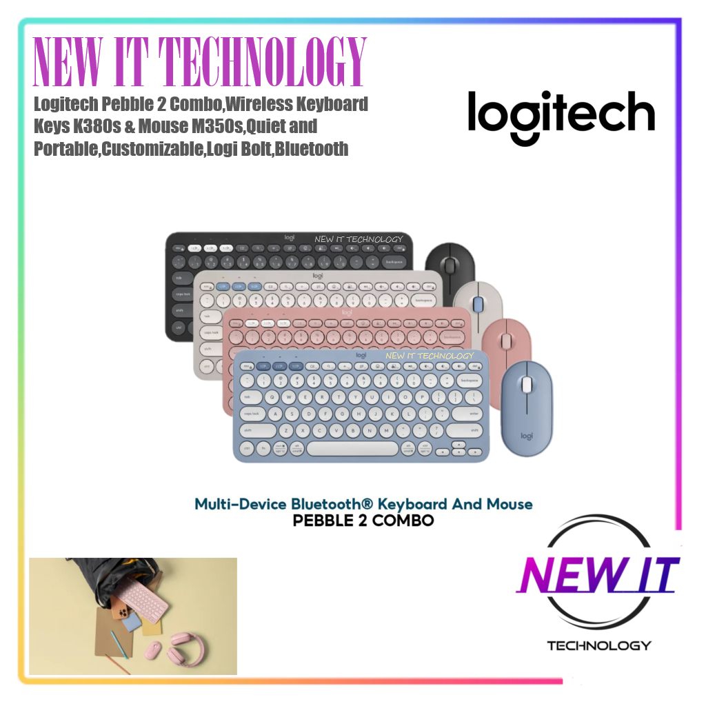Logitech Pebble 2 Combo,Wireless Keyboard Keys K380s & Mouse M350s ...