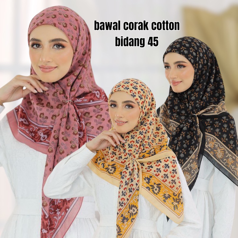 TUDUNG BAWAL COTTON CORAK BIDANG 45 | Shopee Malaysia