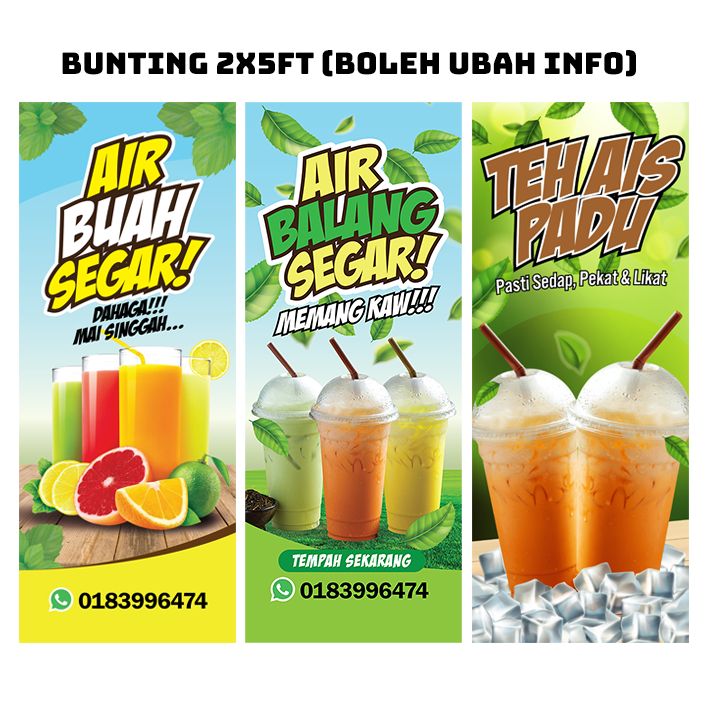 🔥BUNTING AIR BALANG🔥FREE DESIGN BOLEH EDIT MAKLUMAT TAMBAH INFO ...