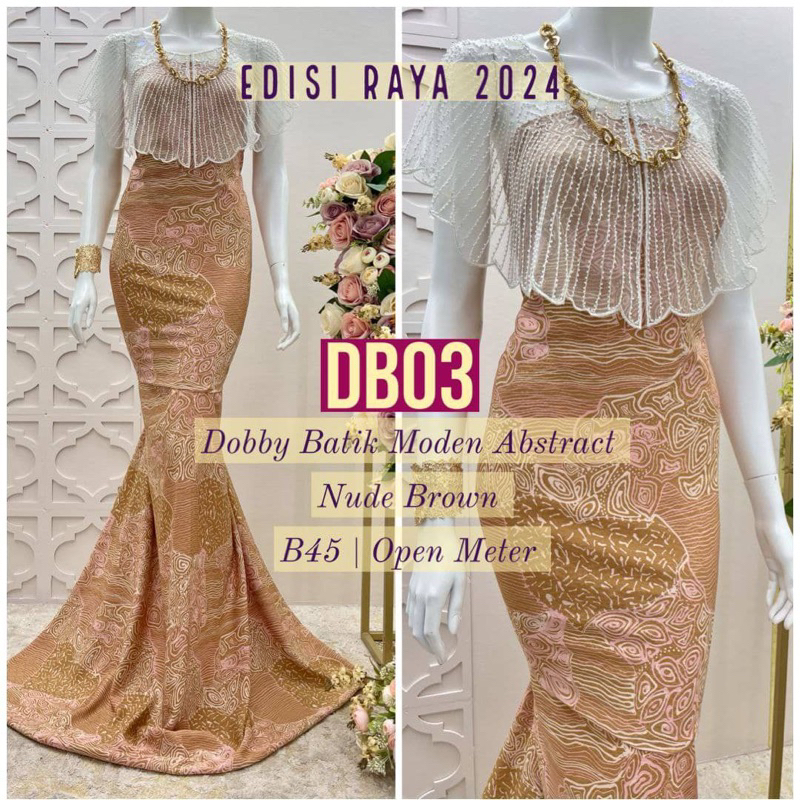 KAIN PASANG BATIK DOBBY COTTON SILK EMBOSS JACQUARD BIDANG 45 KAIN ELA SUTERA DOBI CREPE ...