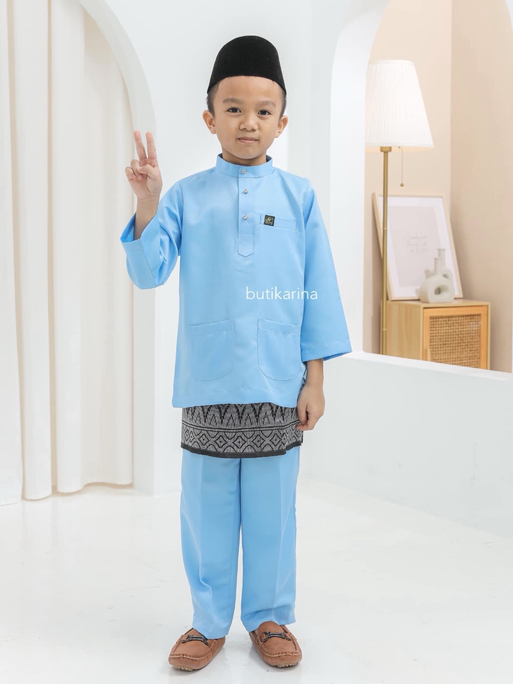 BAJU MELAYU BUDAK LELAKI KANAK KANAK BAYI BABY BIRU MUDA BABY BLUE ...