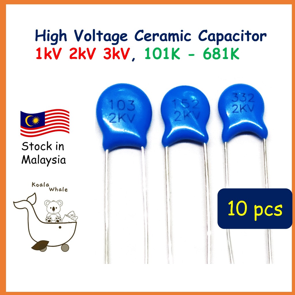 10PCS 1kV 2kV 3kV Ceramic Capacitor Kapasitor Seramik 101 102 103 104 ...
