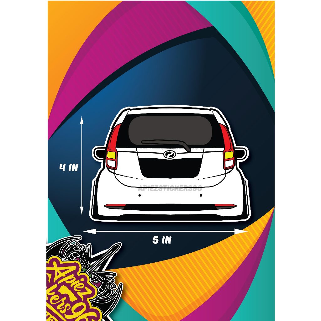 Sticker Myvi first model second generation belakang jenis tampal luar ...