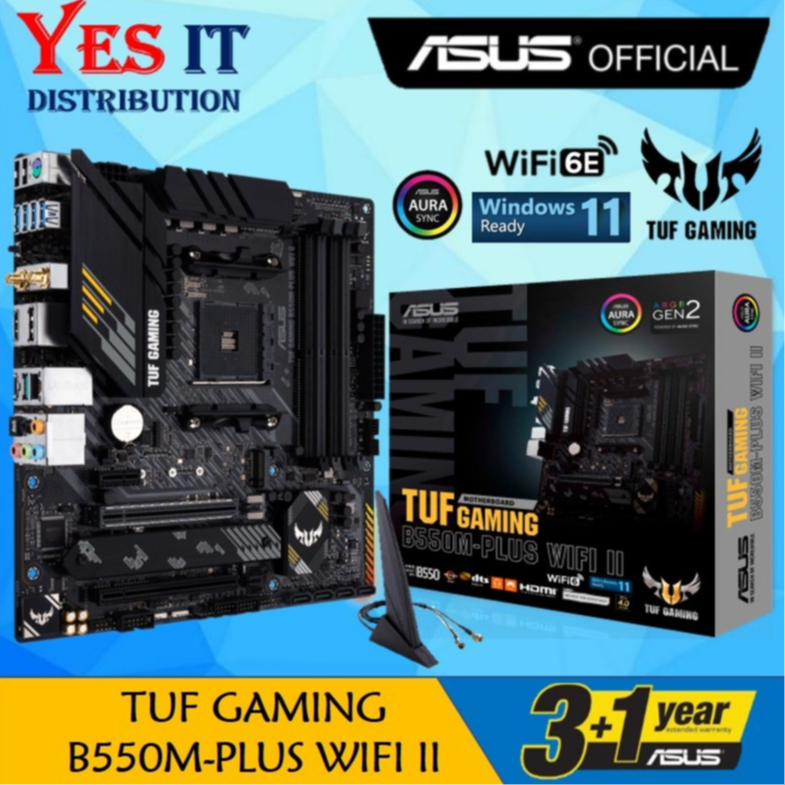 ASUS TUF GAMING B550M-PLUS WIFI II (AM4) MATX RGB GAMING MOTHERBOARD ...
