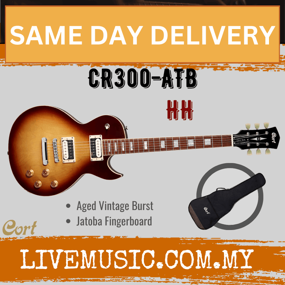 Cort CR300 Electric Guitar Jatoba Fretboard with Gig Bag - Aged Vintage Burst (CR-300/CR 300 ...