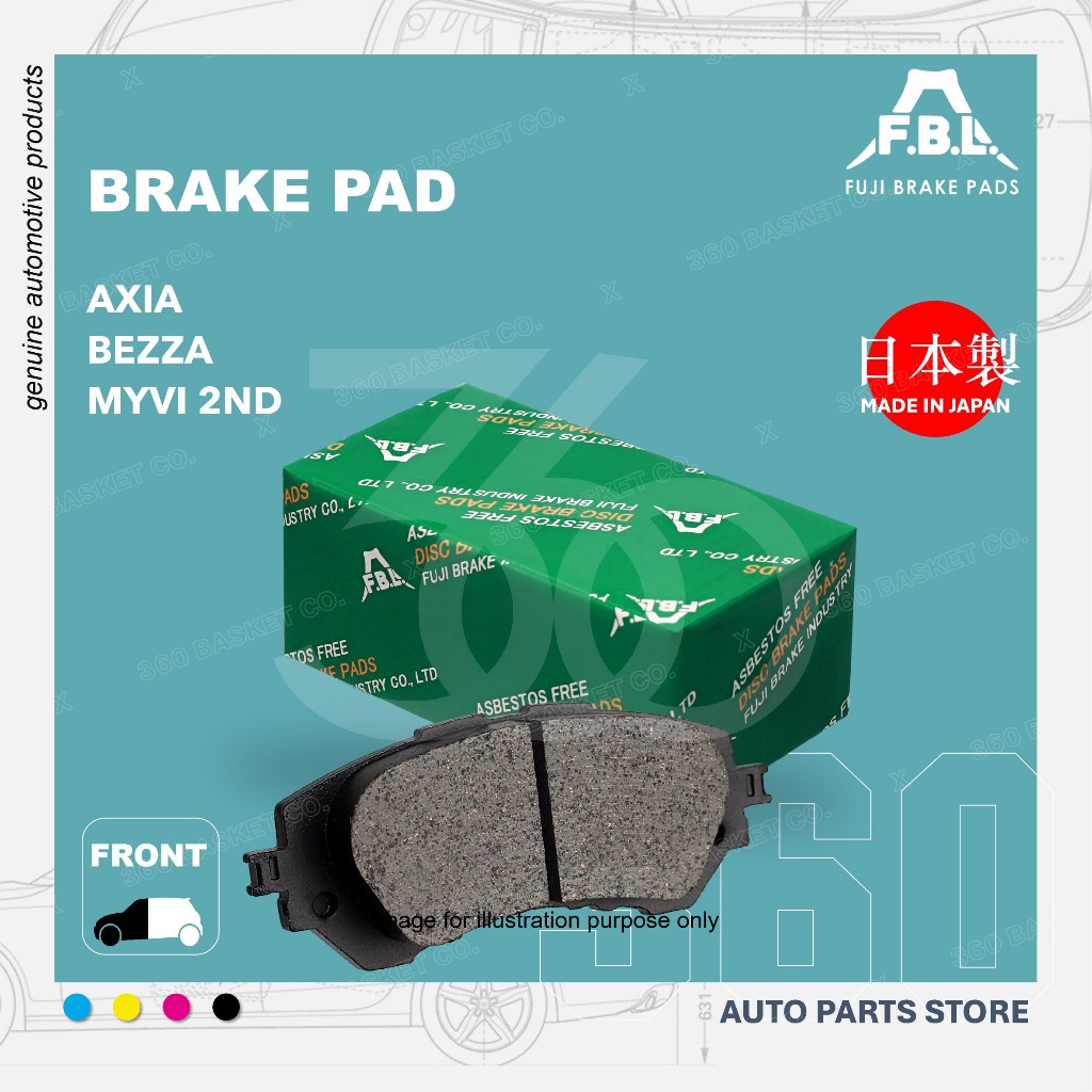 [JAPAN] FBL FUJI ORIGINAL BRAKE PAD PERODUA AXIA BEZZA MYVI LAGI BEST ...