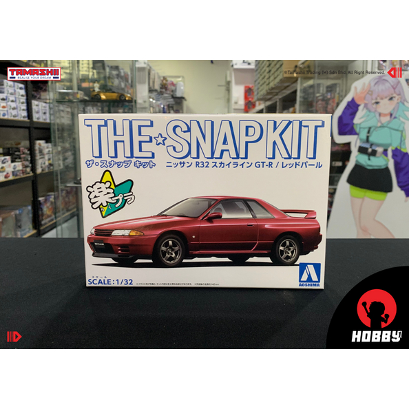 Aoshima The Snap Kit Nissan R32 Skyline GT-R (Red Pearl) (Scale 1/32 ...