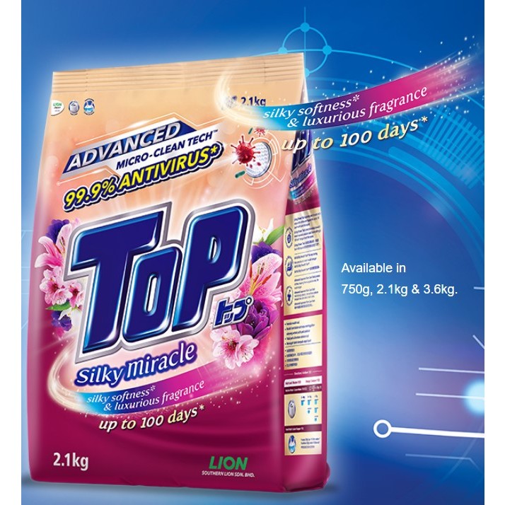 Top Detergent Powder Super Color & Silky Miracle2.1kg | Shopee Malaysia