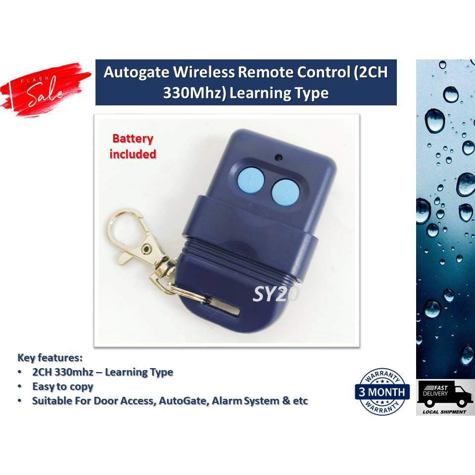 Autogate Wireless Remote Control 2CH 330mhz Including Battery ...