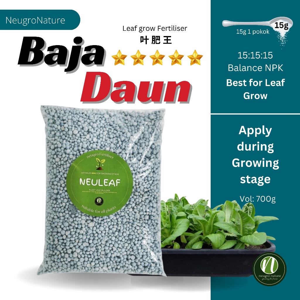 NEULEAF BAJA DAUN Hijau_(700g)_BAJA SUBUR NPK_16:16:16_Berkembang daun ...