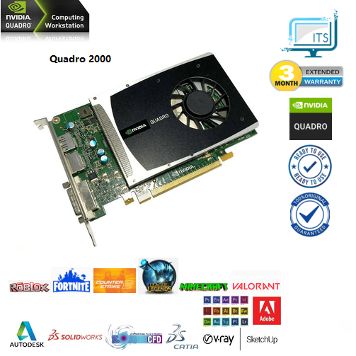 Nvidia Quadro 2000👉 128-Bit. 1G DDR5 | DVI - Display Port *2 ...