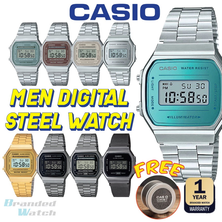 Casio A168 WATCH Unisex WATCH Series Digital Retro Vintage Stainless ...