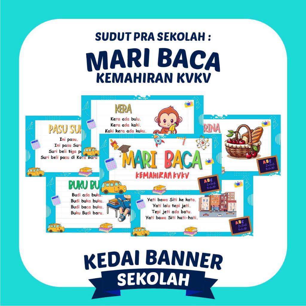 Mari Baca | Kemahiran KVKV | Bahan Bacaan Pra Sekolah | Keceriaan Pra ...