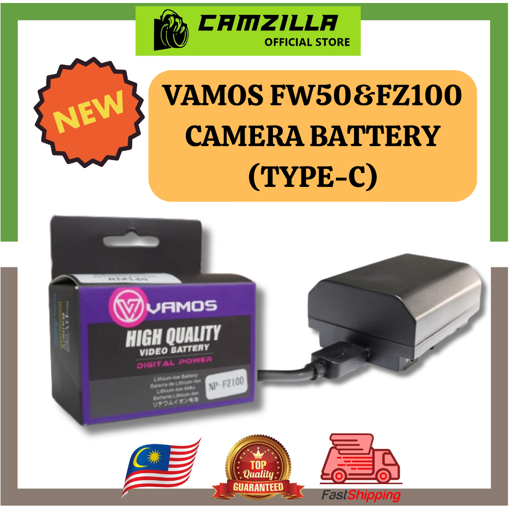 Vamos NP-FW50 & FZ100 USB-C Rechargeable Camera Battery | Shopee Malaysia