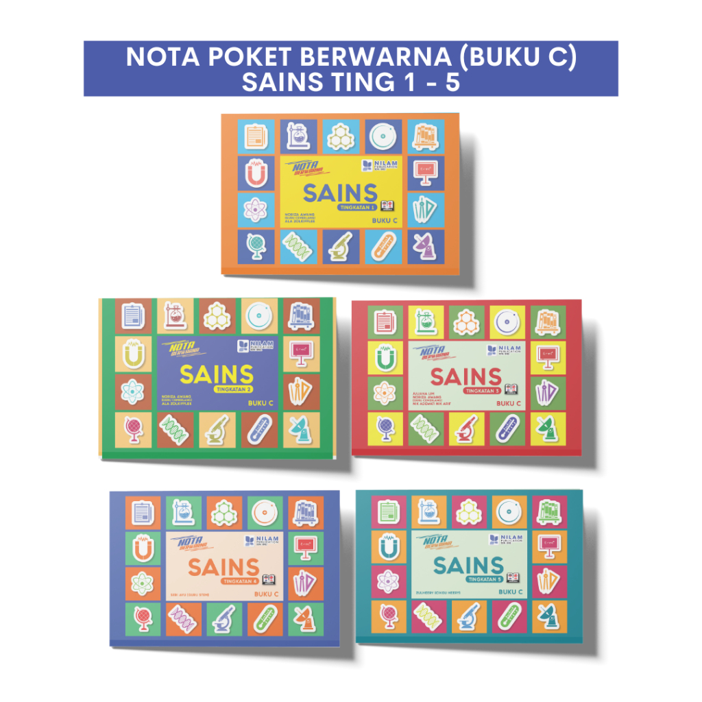 NILAM NOTA POKET BERWARNA SAINS TING 1 2 3 4 5 DWIBAHASA (2024 ...