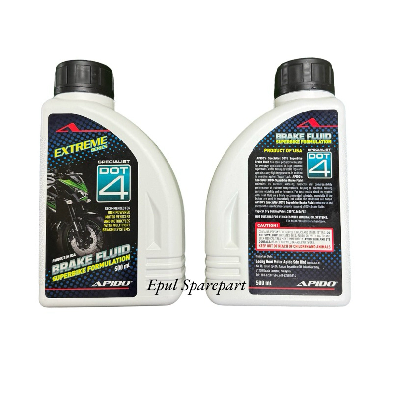 APIDO BRAKE FLUID DOT 4 DOT4 500ML EXTREME SERIES PRODUCT OF USA MINYAK ...