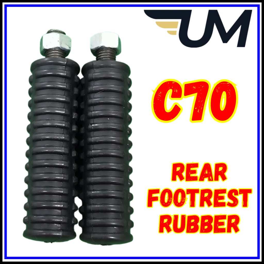 2 PCS HONDA C70 REAR FOOTREST RUBBER GETAH PEMIJAK KAKI BELAKANG FOOT ...