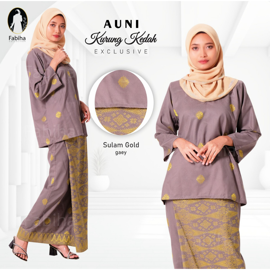 By Fabiha Exclusive | Baju Kurung Kedah Songket Tenun Soft Cotton Bunga ...