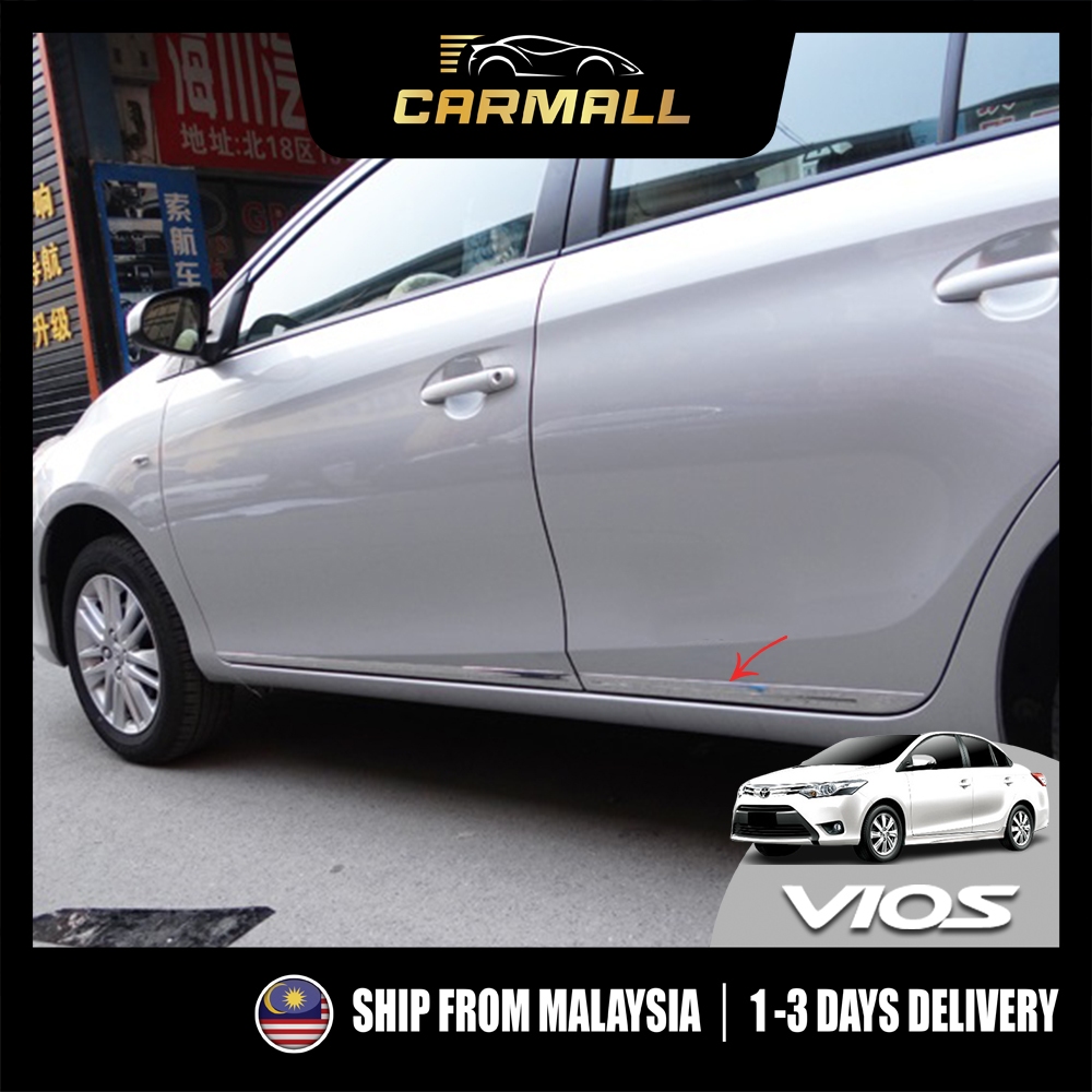 Toyota Vios (3rd Gen) Door Moulding Chrome Door Protector Flat Body ...