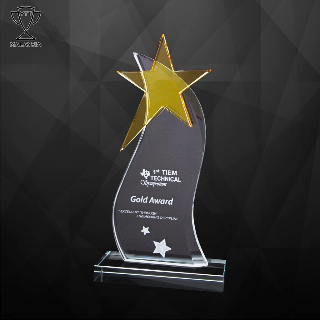 9226 Crystal Glass Star Trophy Plaque (HADIAH SUKAN DAN HADIAH ANUGERAH ...
