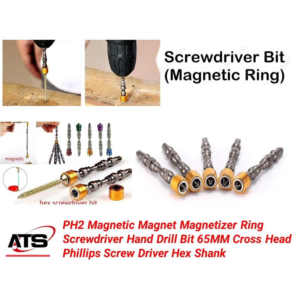 PH2 Magnetic Magnet Magnetizer Ring Screwdriver Hand Drill Bit 65MM ...