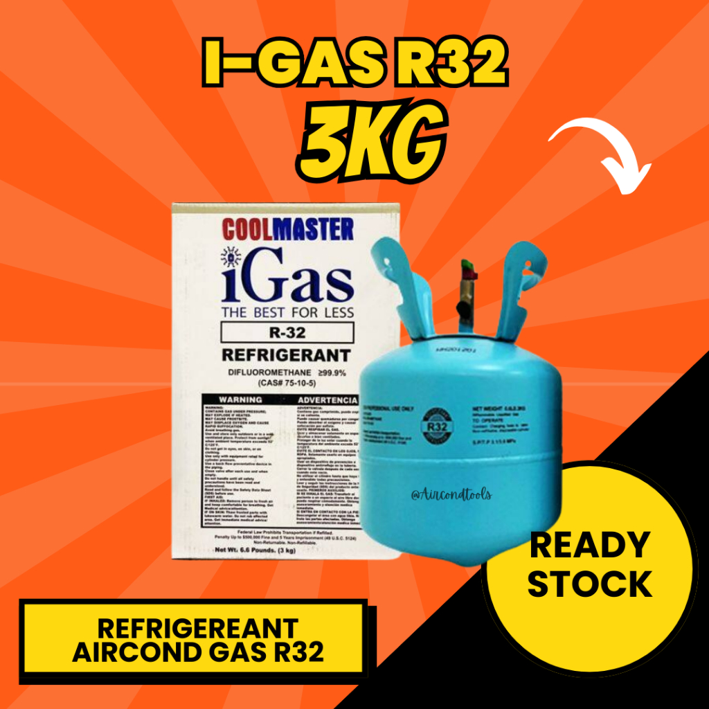 R32 Gas Air Conditioning gas 3KG Aircond Air Conditioning Ready Stock ...
