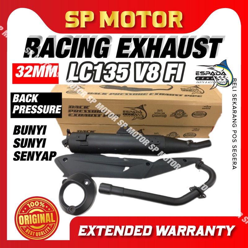 YAMAHA LC135 V8 FI FUEL INJECTION RACING EXHAUST PIPE 32MM LC EKZOS EXZOS PIPE BACK PRESSURE ...
